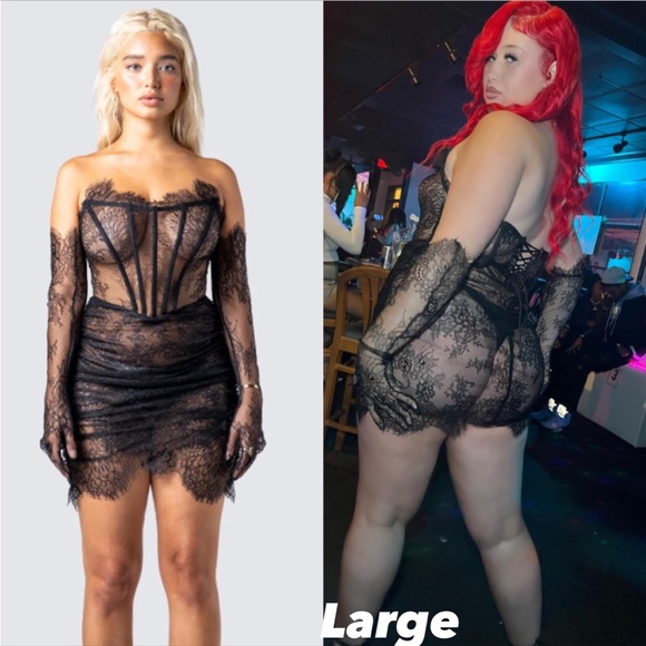 Finesse | Dresses | Finesse Lace Strapless Corset Dress | Poshmark